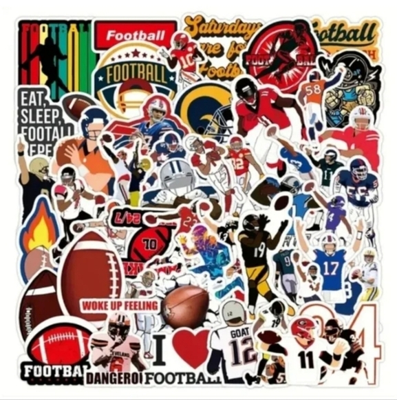 Other | 5 Pieces Football Doodle Stickers | Poshmark